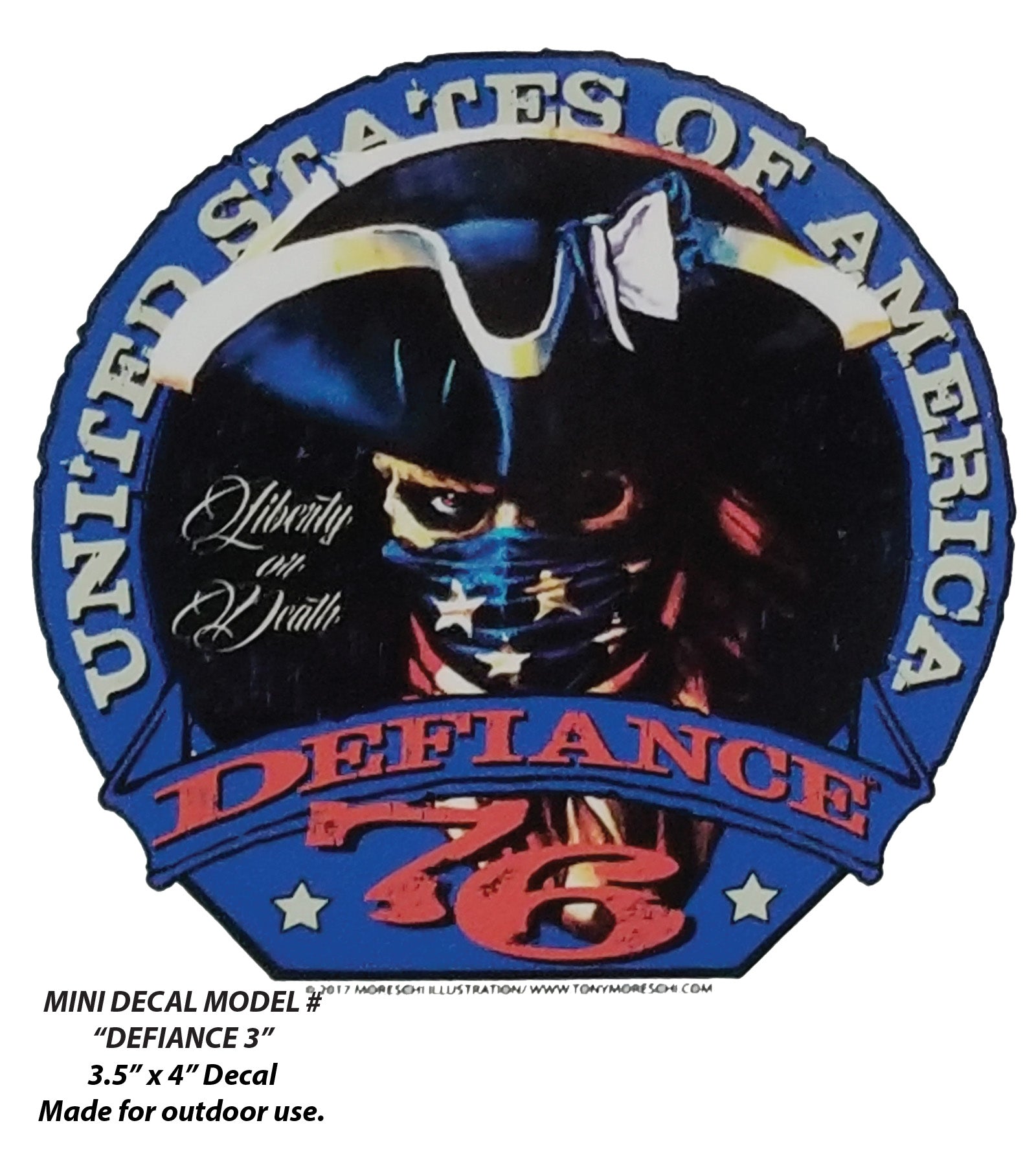 Defiance "Mini" 3.5" x 4" Die Cut Decals – MORESCHI ILLUSTRATION